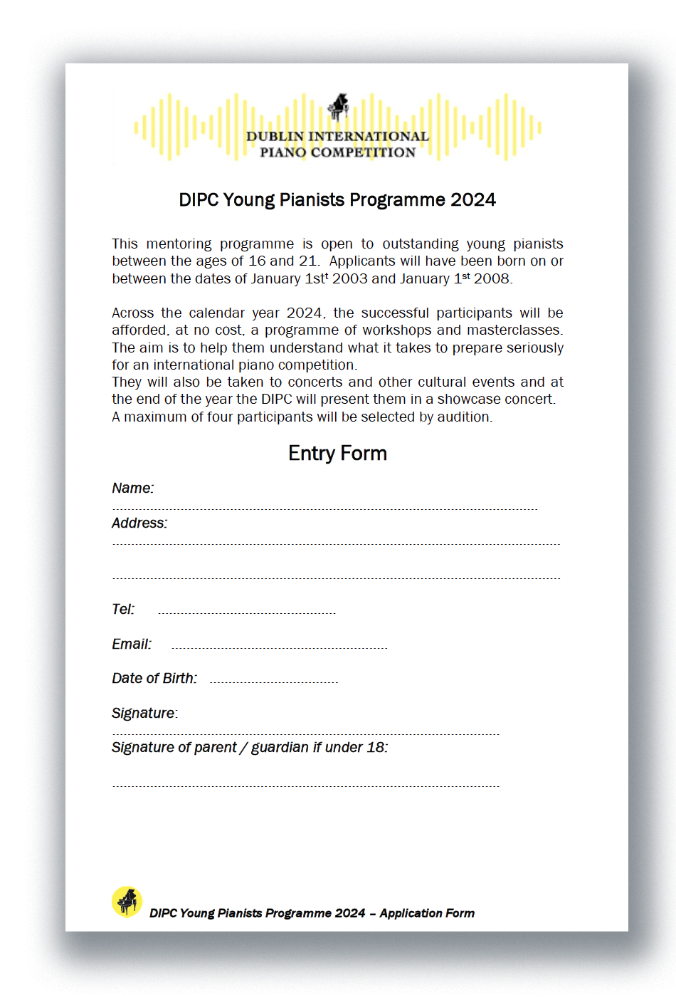 Announcing the new 2024 DIPC Young Pianists Programme - DIPC
